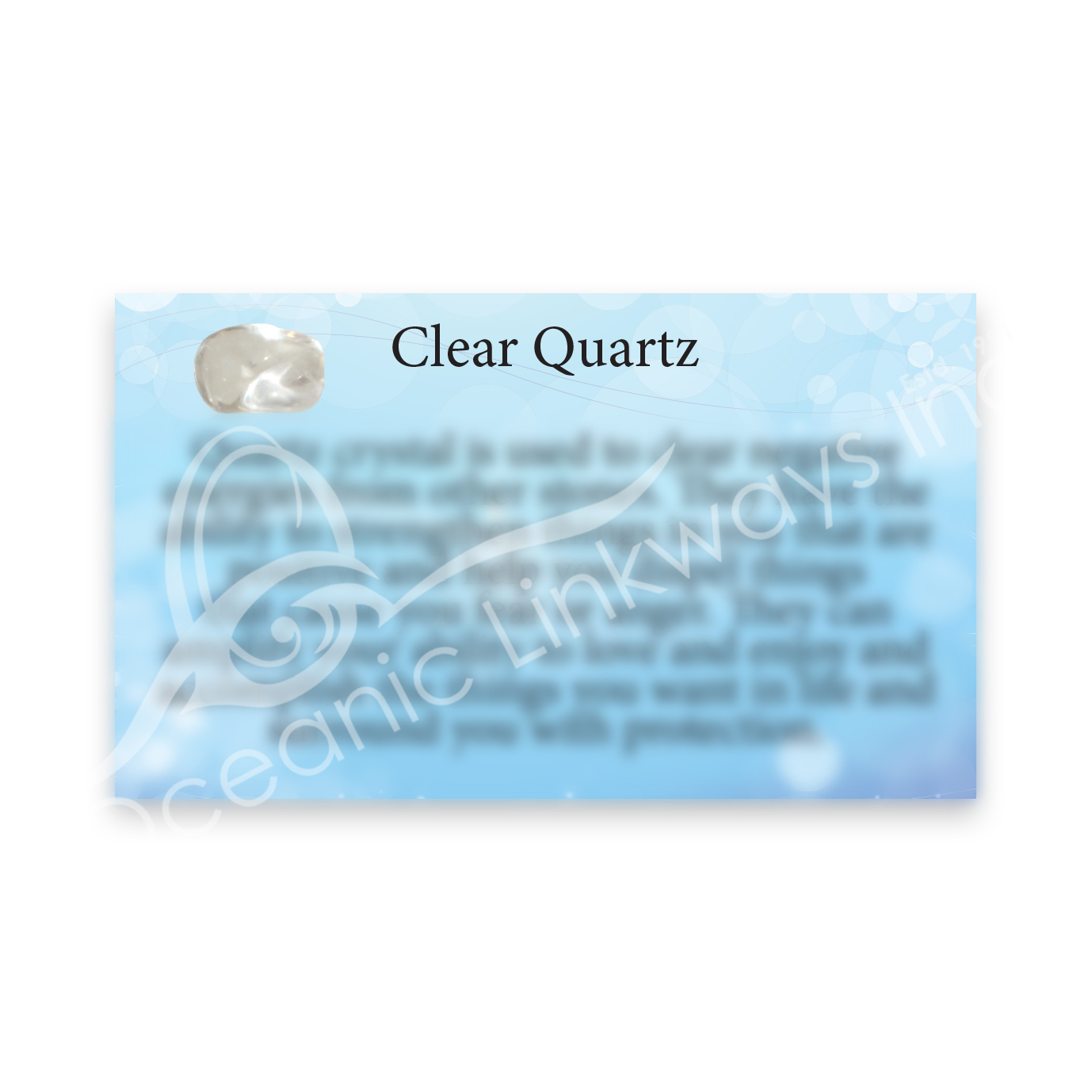 Wholesale Crystal Quartz Marketing Card