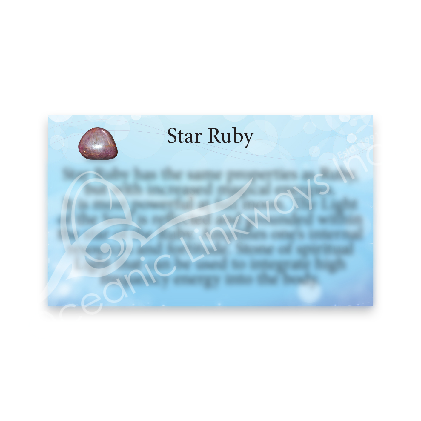 Marketing Card Eng/Span 2x3"- Ruby Star (PK 50) | Oceanic Linkways Inc ...