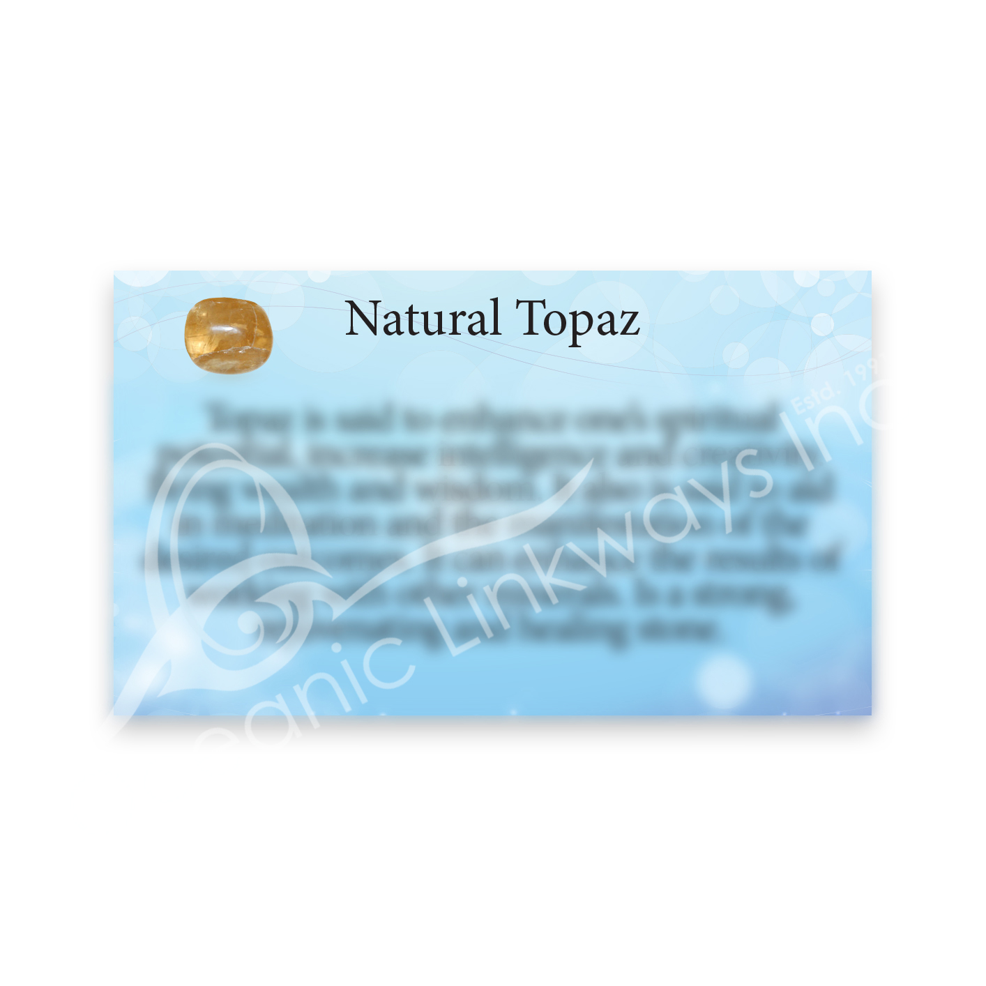 Wholesale Natural Topaz Marketing Card