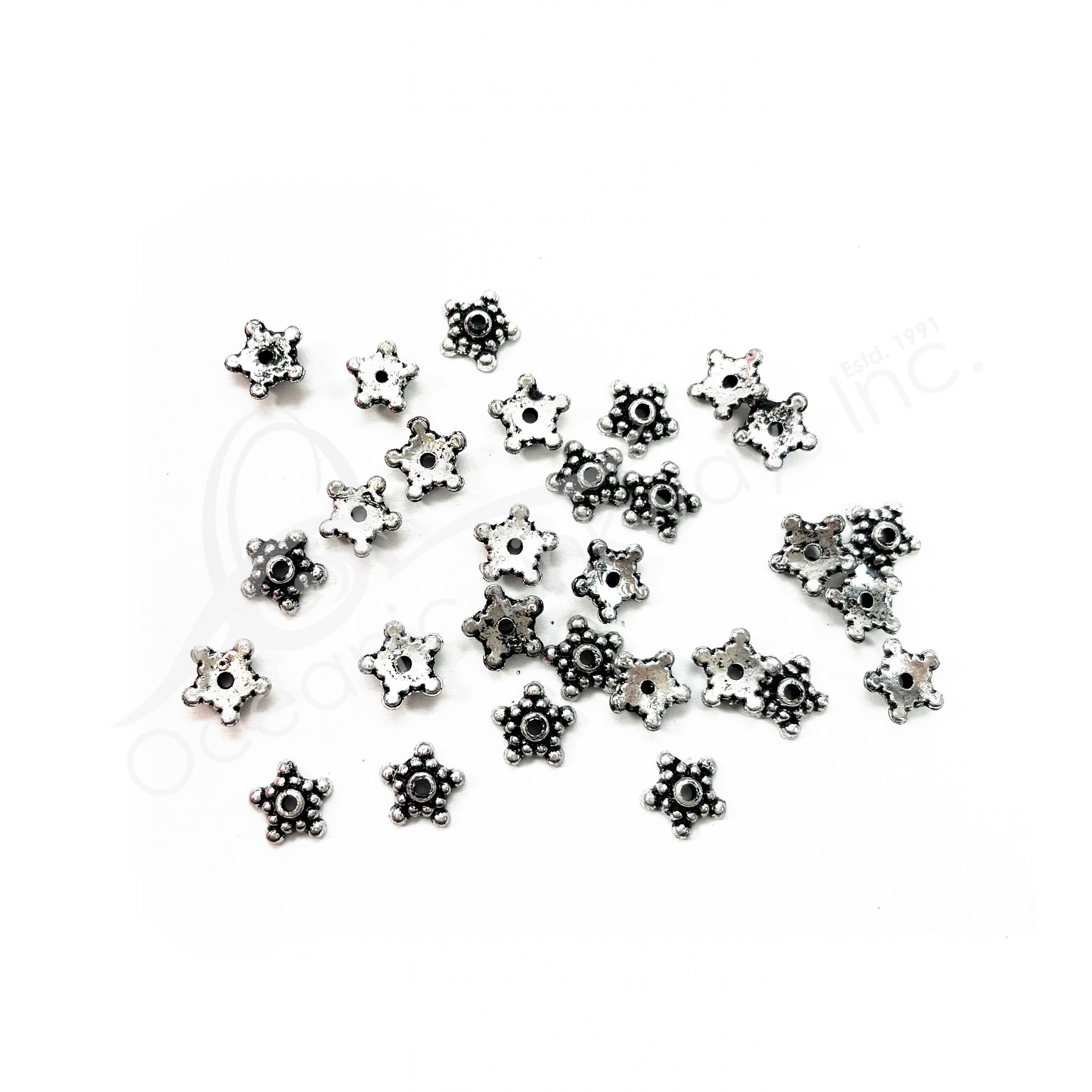 (CLOSE OUT) BEADS - METAL CAP STAR 8 MM W | Oceanic Linkways Inc ...