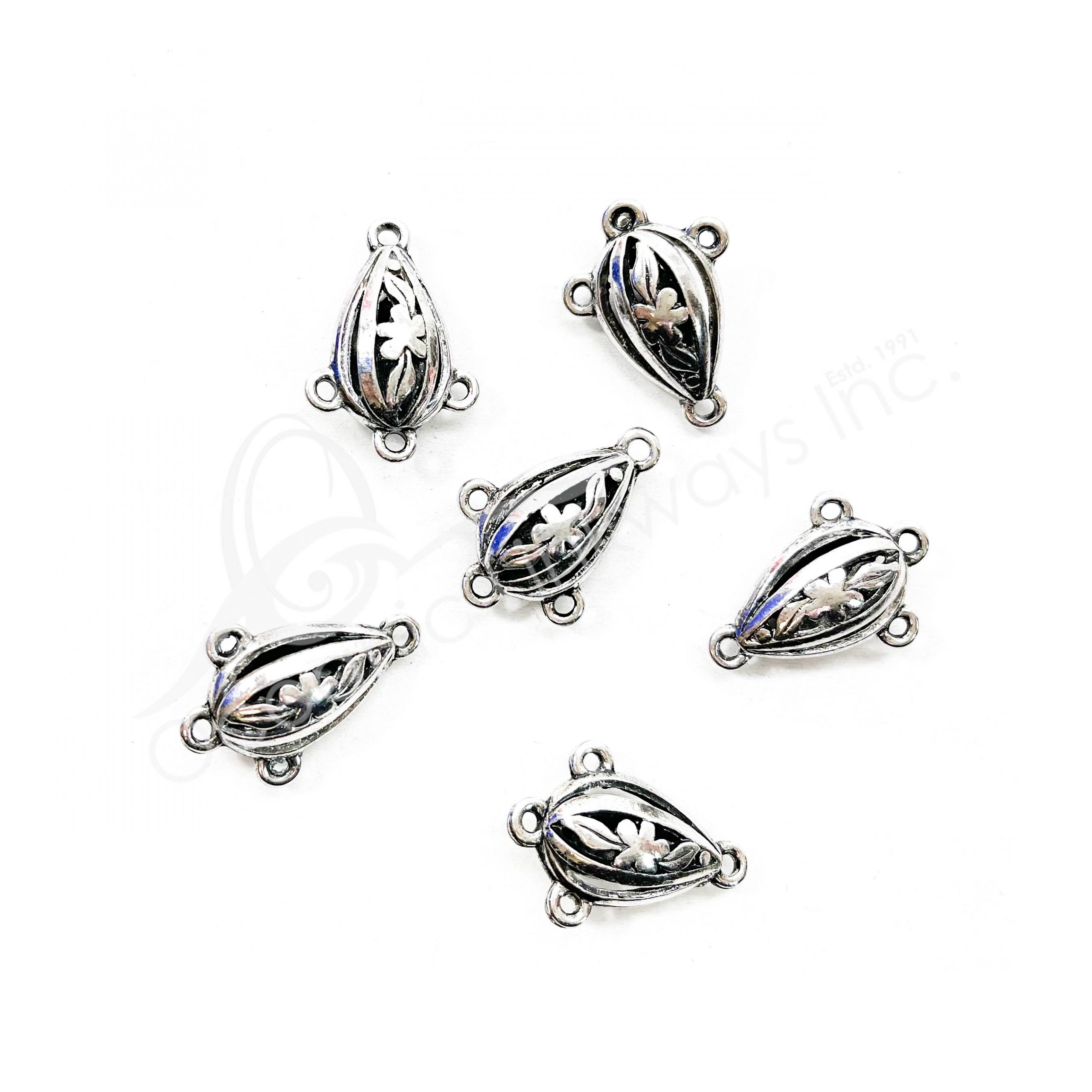 (CLOSE OUT) BEADS - METAL TEARDROP SETTING WITH LOOPS (PK 20) 1''L X 8 ...